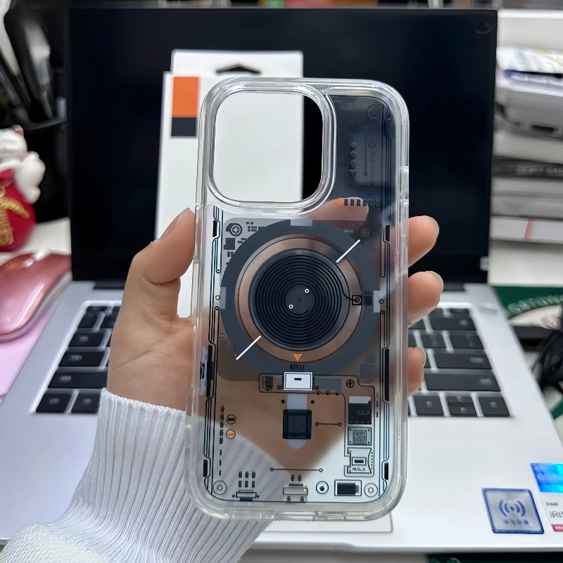 เทคโนโลยีใหม่แม่เหล็กกันกระแทกอะคริลิคใส Hard Case สําหรับ iPhone 16 15 ...