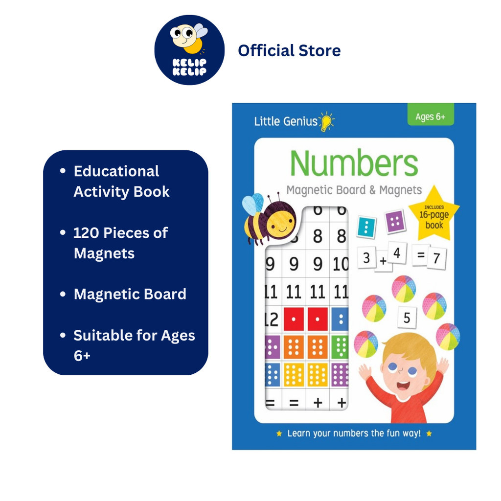 หนังสือกิจกรรม Little Genius 123 พร้อมกระดานแม่เหล็กและแม่เหล็กสําหรับ ...