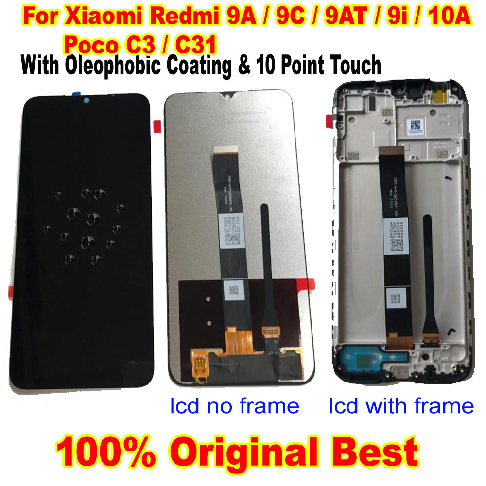 100% ต้นฉบับสำหรับ Xiaomi Redmi 9A 9At 9C 10A 9I C3 Poco จอแสดงผล LCD หน้าจอสัมผัสเซ็นเซอร์ประกอ ...