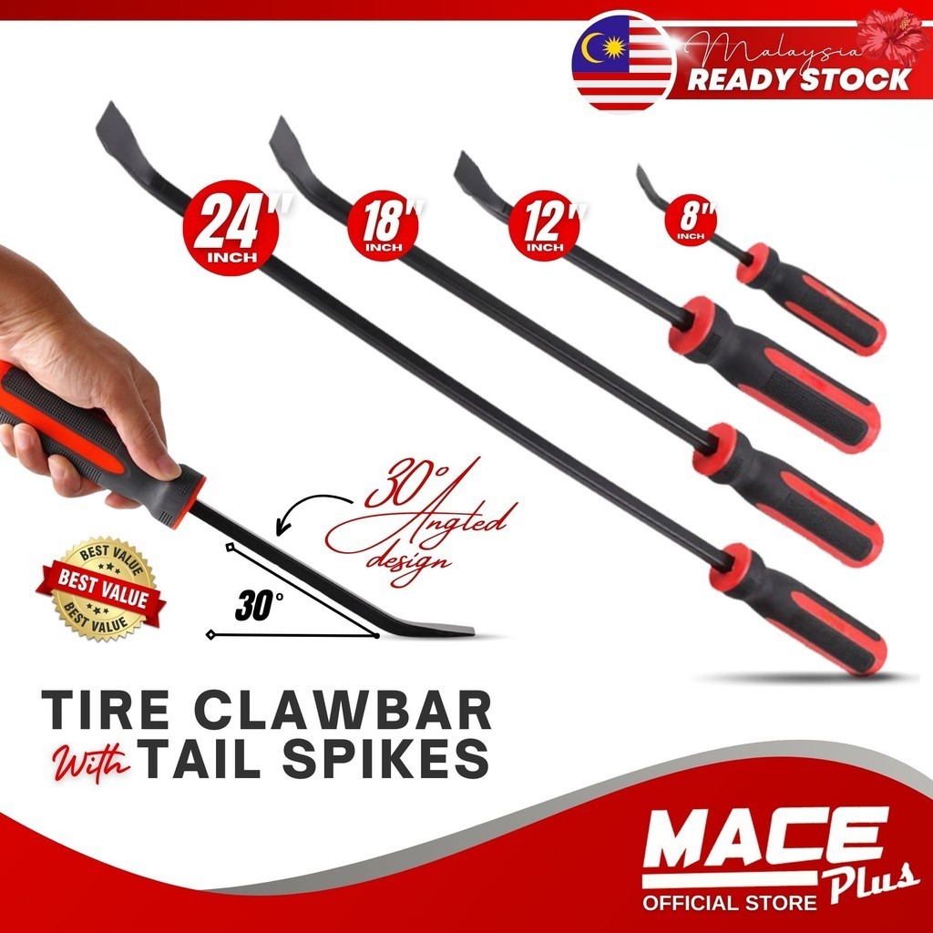 8 12 18 24 นิ้วยาง Claw Bar พร้อมหาง Spikes Pry Bar Heavy Duty ยาง Tyre ...