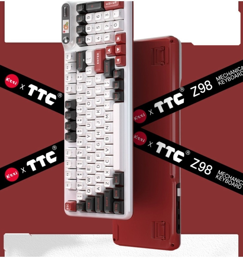 Kzzi Z98 GIF Screen RGB สามโหมด บลูทูธ 2.4g ไร้สาย ฮอตสลับ คีย์บอร์ดกลไก Ttc สวิทช์ปากเป่า ...