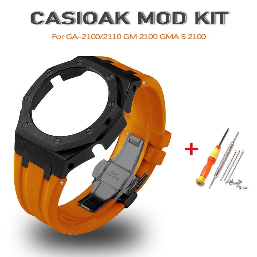 Casioak mod kit สายนาฬิกาข้อมือโลหะ ดัดแปลง สําหรับ Casio GA-2100 2110 ...