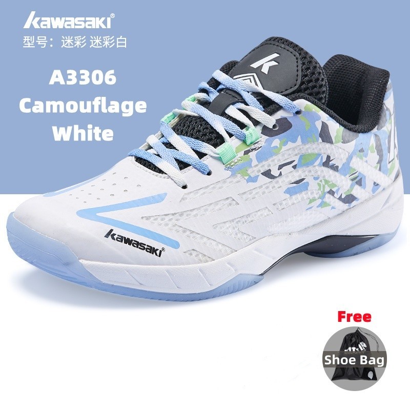 Kawasaki K1B30-A3306 รองเท้าผ้าใบลําลอง กันลื่น ลายพราง ระบายอากาศ สีฟ้า สําหรับผู้ชาย เหมาะกับ ...