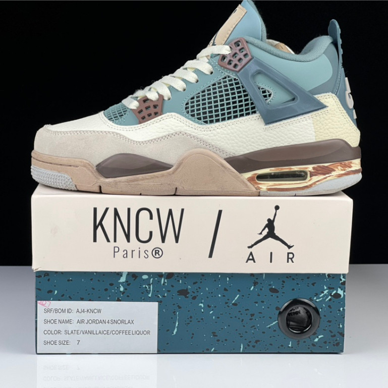 Air Jordan 4 Retro "Custom Snorlax" AJ4 รองเท้าบาสเก็ตบอลรองเท้าผ้าใบ ...