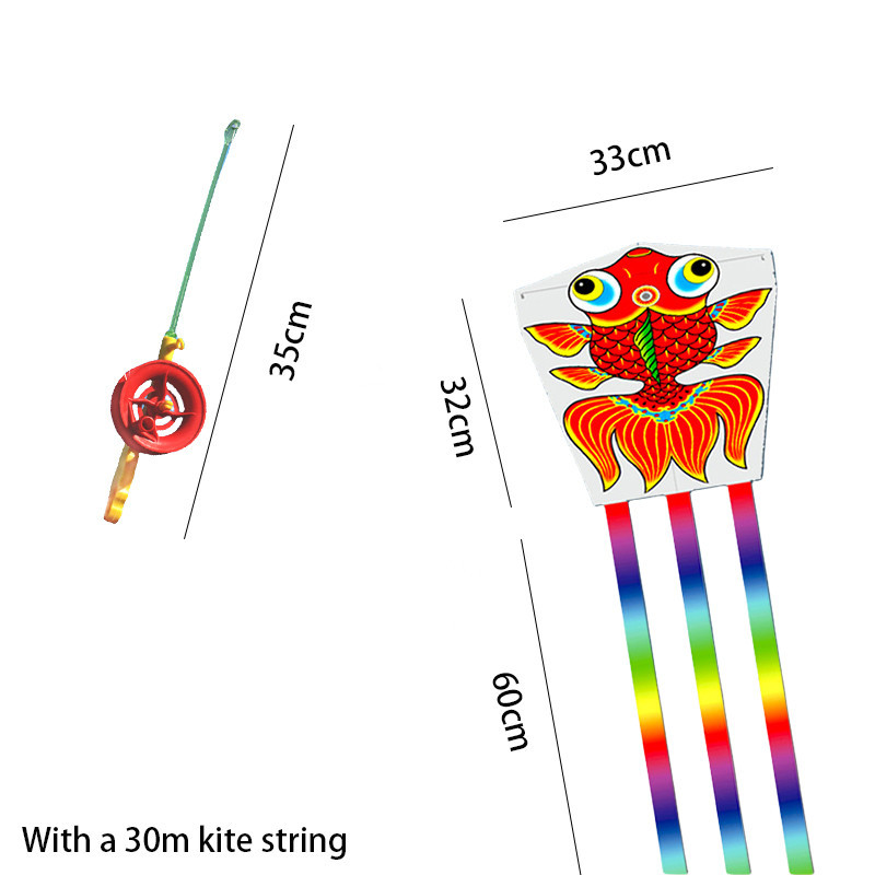 Rod Mini Fish Kite ใหม่พลาสติกเด็กการ์ตูน Kite ผีเสื้อปลาทอง Simple ...