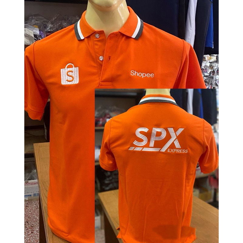 เสื้อโปโลปัก shopee/spx express(ช้อปปีเอ็กเพรส) (สามารถสั่งปักโลโก้อื่น ...