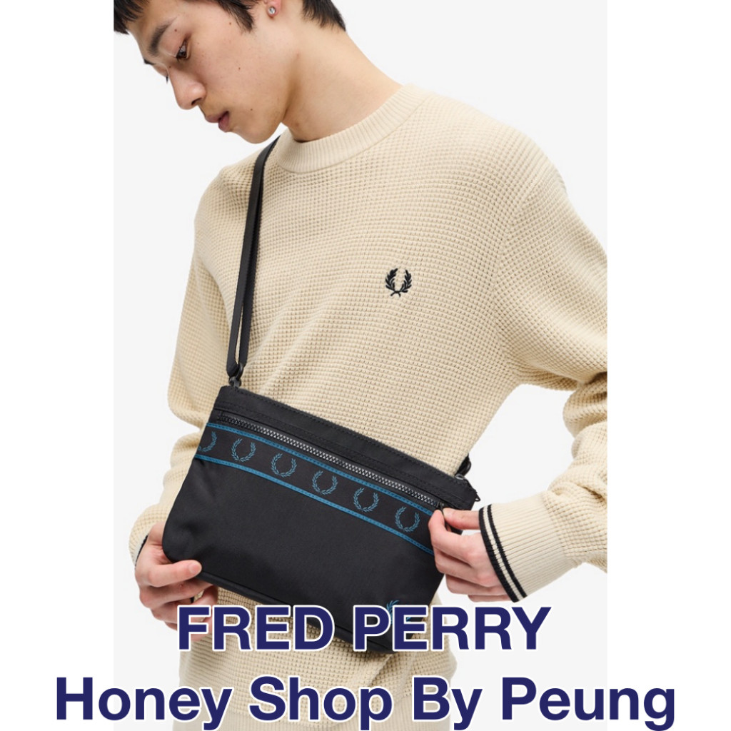 ♞[ของแท้ พร้อมส่งในไทย] Fred Perry Contrast Tape Sachoche Bag Col ...