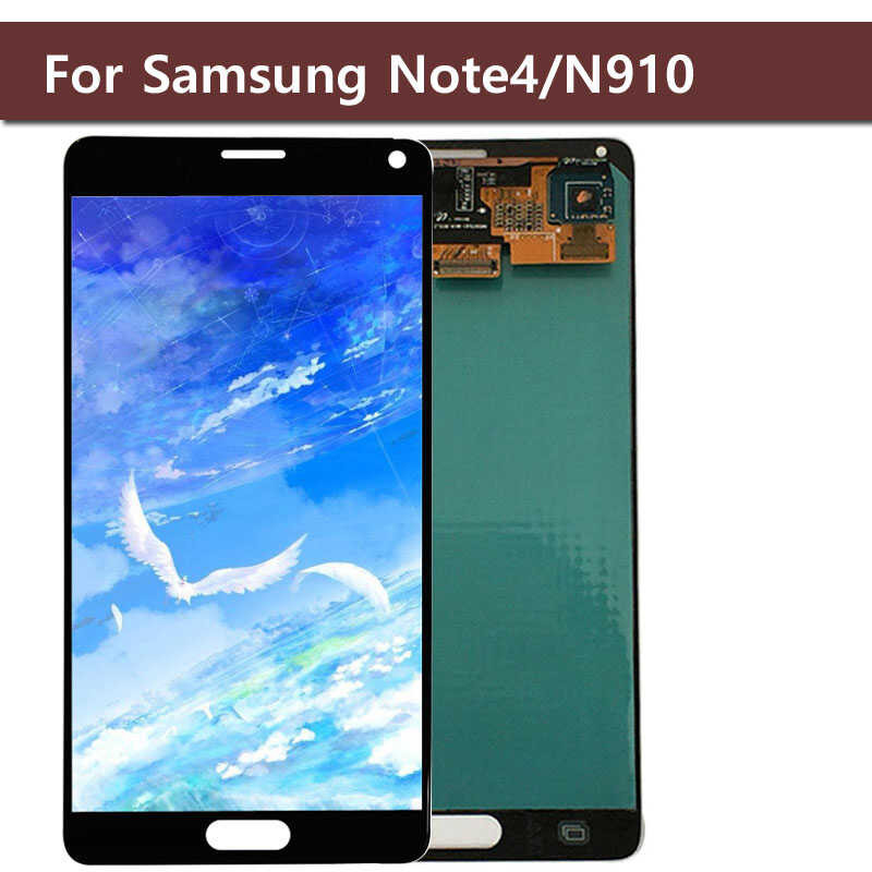 จอ ผ่านการทดสอบคุณภาพสูง LCD สำหรับ Samsung Galaxy Note 4 Note4 N910f N910 N910h จอสัมผัสชุดประ ...