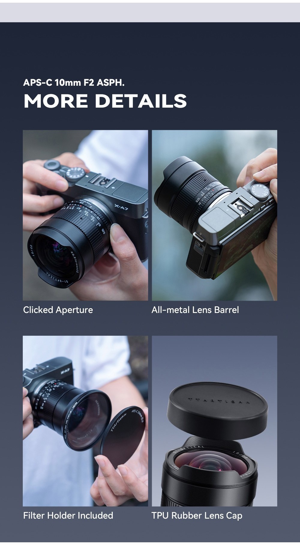 Ttartisan 10mm F2 APS-C เลนส์กล้องมิเรอร์เลส มุมกว้าง สําหรับกล้อง Fujifilm XF Nikon Z Canon RF ...