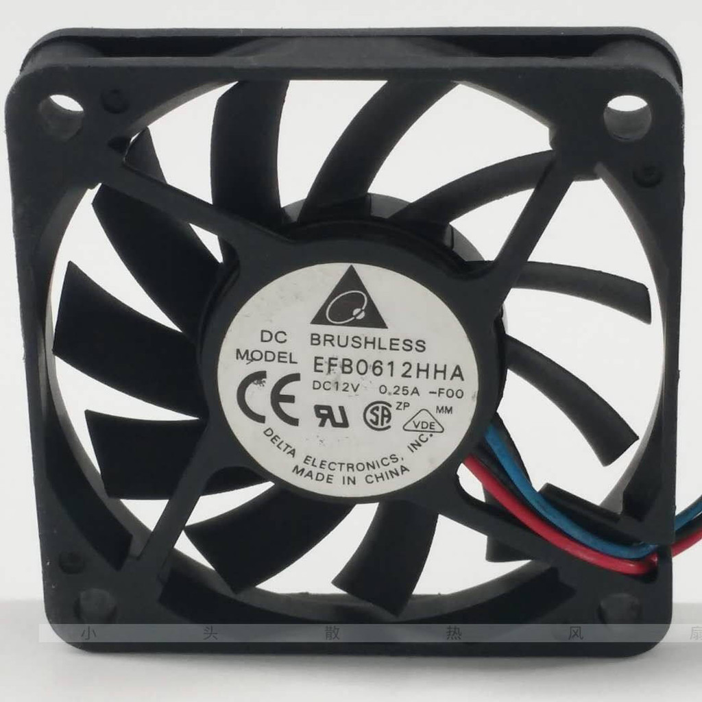 พัดลมระบายความร้อนเมนบอร์ด CPU Delta EFB0612HHA 6010 6CM12V 0.25A ... พัดลมระบายความร้อนเมนบอร์ด CPU Delta EFB0612HHA 6010 6CM12V 0.25A ...