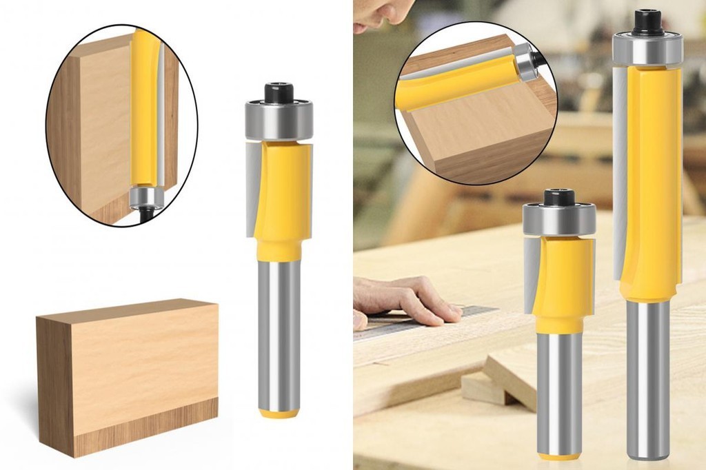 แองเจโลริด| Flush Trim Router Bit แบริ่งป้องกัน Tear-Out รอบ Shank 8 ...