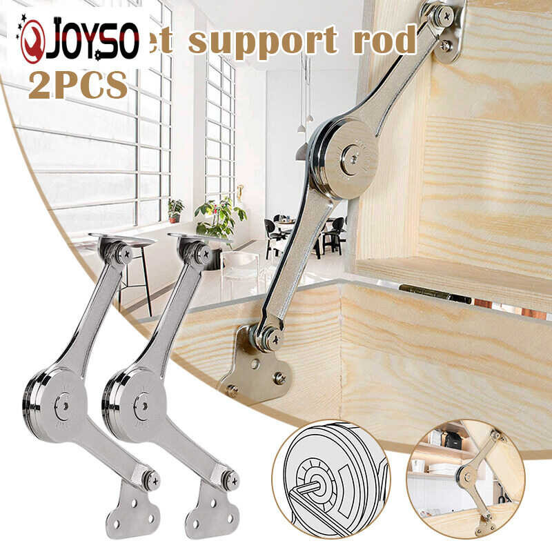 JOYSO 2Pcs Heavy Duty Lid Support Hinges Soft Close Folding Lid Stay ...