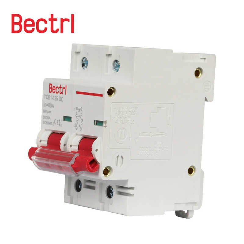 MCB 2P DC 600V 125A 100A 80A เบรกเกอร์วงจรสำหรับระบบ PV C Curve เซลล์ ...