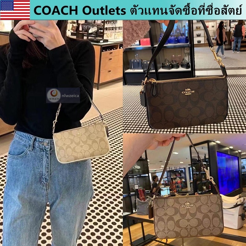 Outlets COACH Nolita 19 กระเป๋าสะพายแฟชั่นสุดคลาสสิค，กระเป๋าถือใต้วงแขน，สามารถใส่มือถือขนาด 7 นิ ...