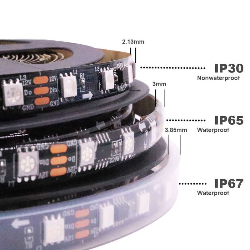 Ws2811แถบไฟ LED Address Smart RGB Led Ws2811ic ภายนอก1 IC ควบคุม3leds ...