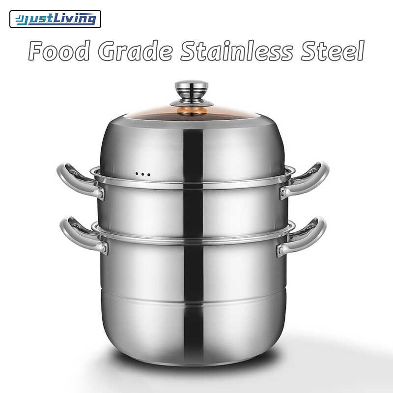 28/30/32cm JustLiving Dia 2/3 Layer Thick Household Cage Drawer Steamer ...