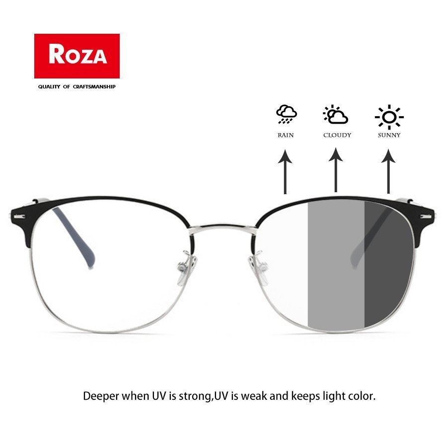 Roza Anti-Blue Light แว่นตาแว่นตาแว่นตาผู้ชายผู้หญิงแว่นตา Photochromic ...
