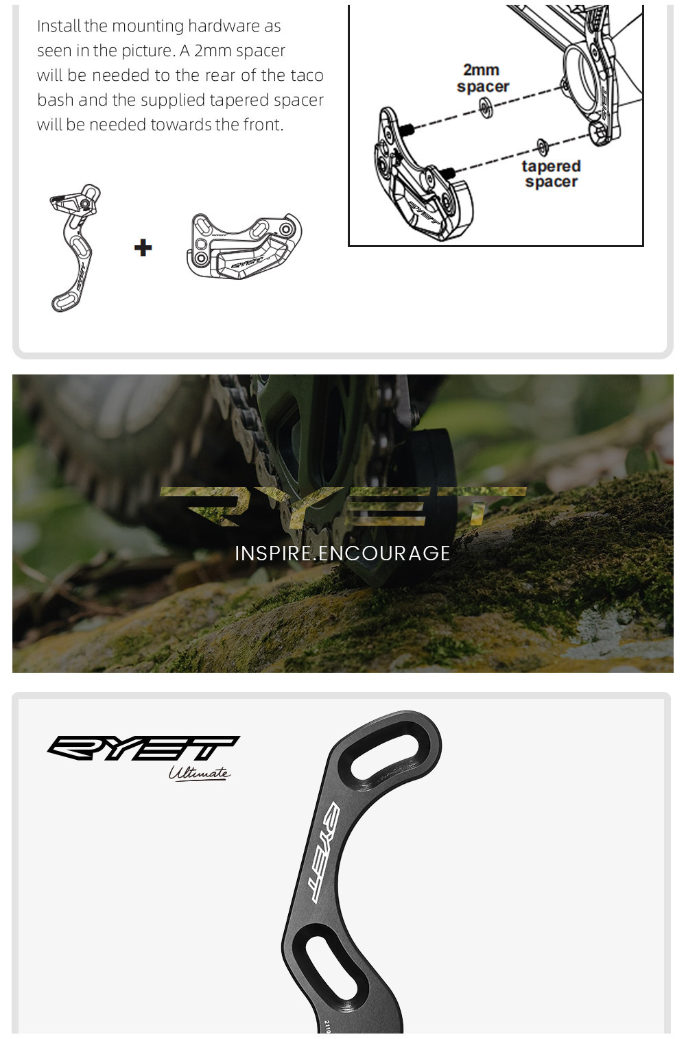 2023 RYET MTB BASH GUARD จักรยาน ISCG05 ChainGuide Mountain Bike Chains ...