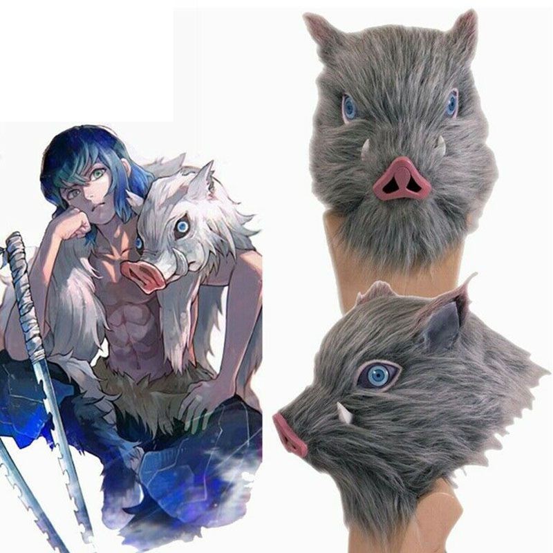 Demon Slayer: Kimetsu No Yaiba Hashibira Inosuke Pig Cosplay Mask # ...