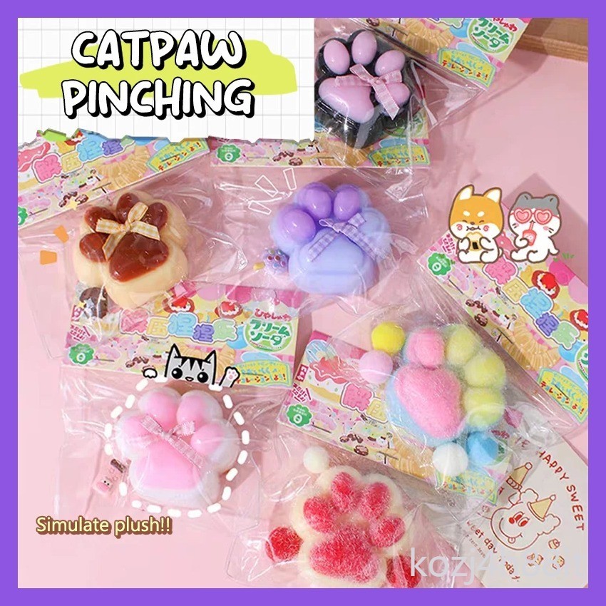 Cat Paw Mochi Taba Squishy Fidget Toy Cute Plush Cat Paw Silicone Slow ...