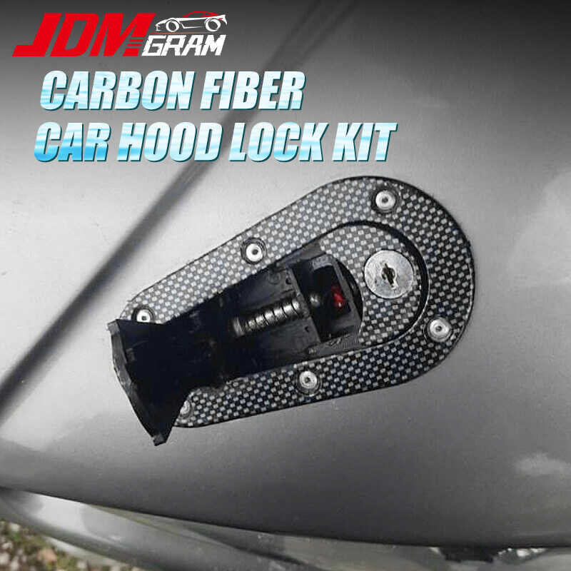 JDMGRAM Carbon Fiber Car Universal Auto Hood Pin Engine Bonnet Lock ...