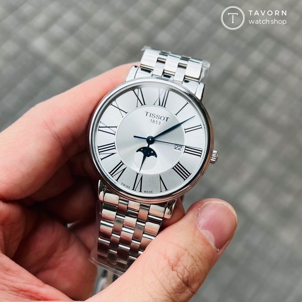 ♞,♘,♙นาฬิกา TISSOT CARSON PREMIUM GENT MOONPHASE รุ่น T122.423.11.033 ...