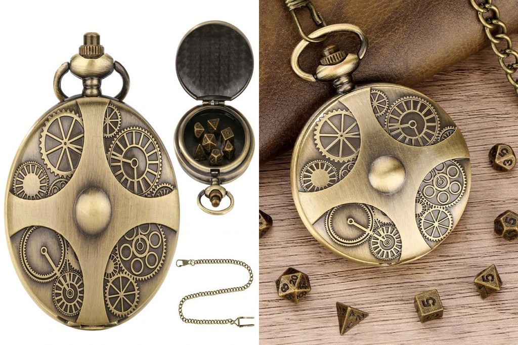 {Newcat} Vintage Pocket Watch Dice Steampunk Dice Set Steampunk Gear ...