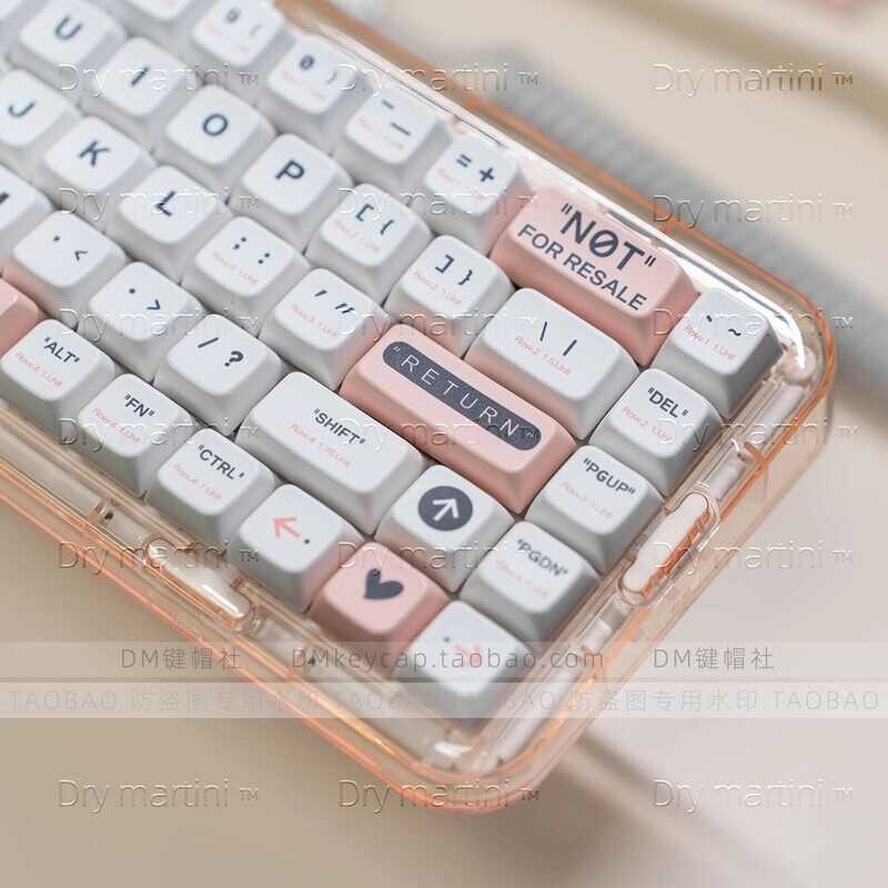 Plastic 【Keycap Only】Pink Theme Keycap MDA Height 140 Keys PBT ...