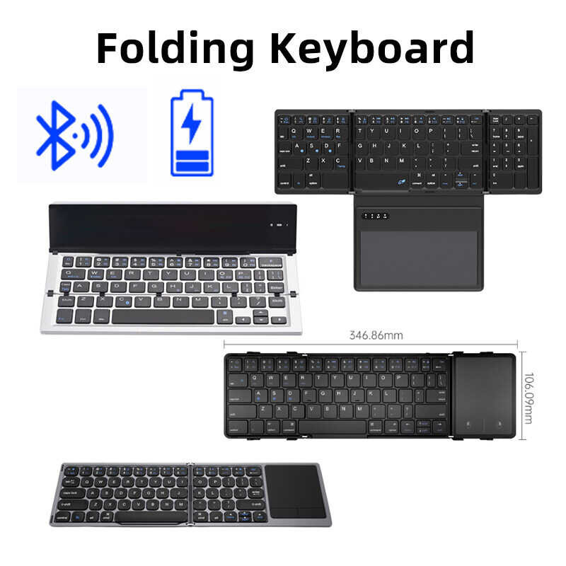 Foldable JOMAA Folding Rechargeable Bluetooth Keyboard wireless ...