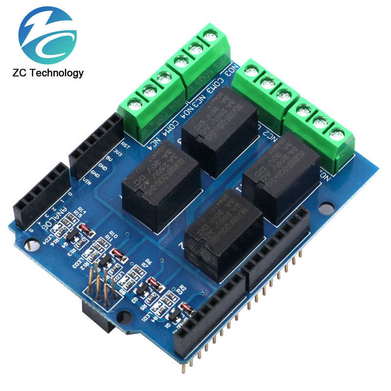 4 ช่องสัญญาณ 5V โมดูลป้องกัน, บอร์ดขยายรีเลย์ควบคุม Quad สำหรับ Arduino ...