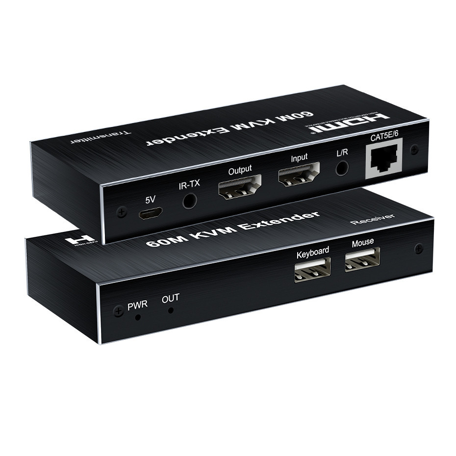 Usb HDMI kvm extender extension kvm over cat5e/6 สายพร ้ อม HDMI loop ...