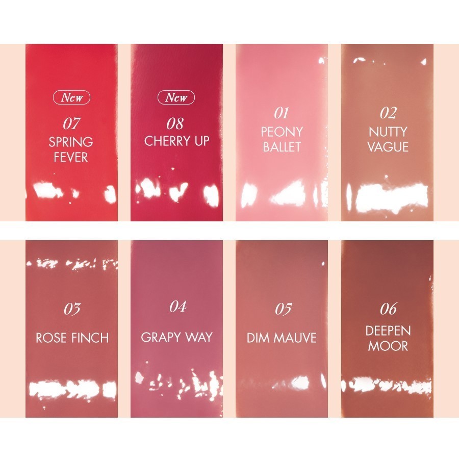 rom&nd official] rom&nd Glasting Color Gloss 4g (8 Colors) New Colors ...