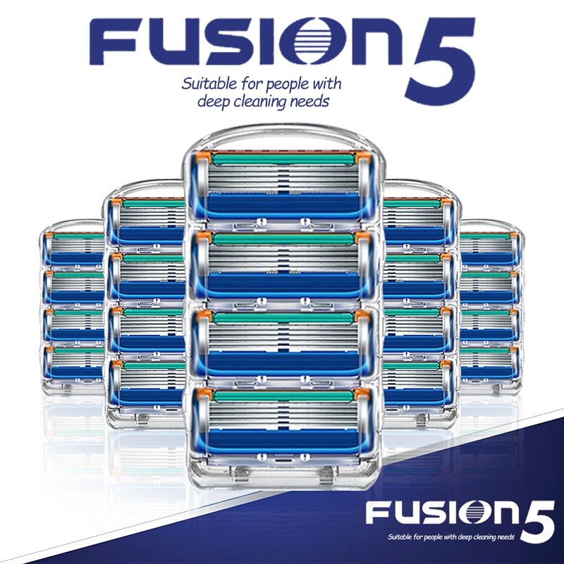 ในสต็อก ใบมีดโกนหนวดสําหรับ Gillette Fusion 5 Handle เปลี่ยนหัวเครื่อง ...