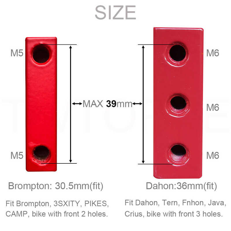 TWTOPSE Bike Front Carrier Block For 2 3 Holes Brompton Dahon 3Sixty ...