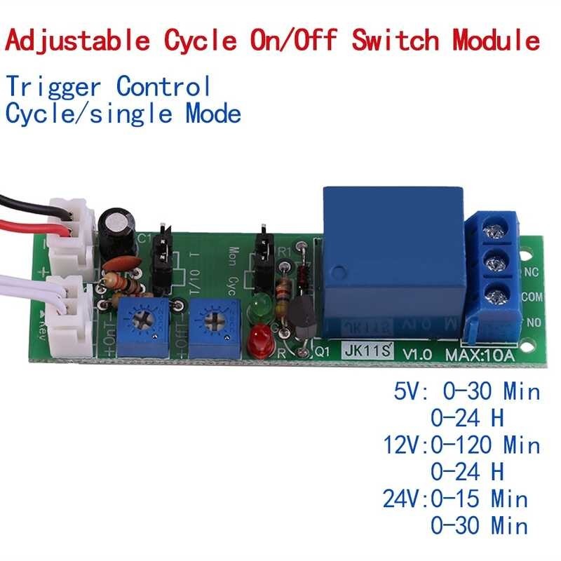 Solid State DC 5V 12V 24V Adjustable Cycle Timer Delay On/Off Switch ...