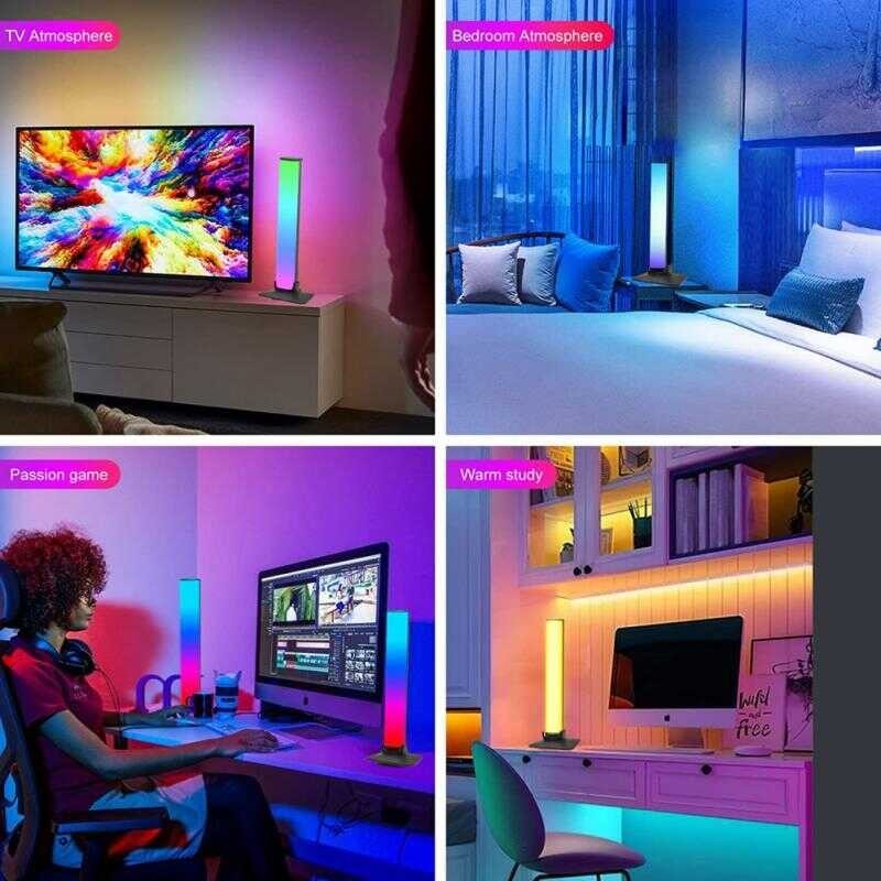 2Pc Symphony LED RGB Sound Music Rhythm Lights Ambient Bar Light Tuya ...