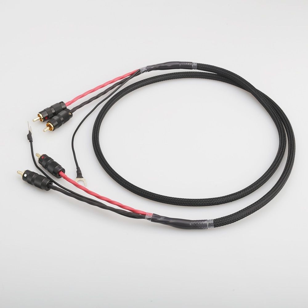Rca Ground U spade plug Audio Phono Tonearm cable พร้อมสายดินสําหรับ LP ...