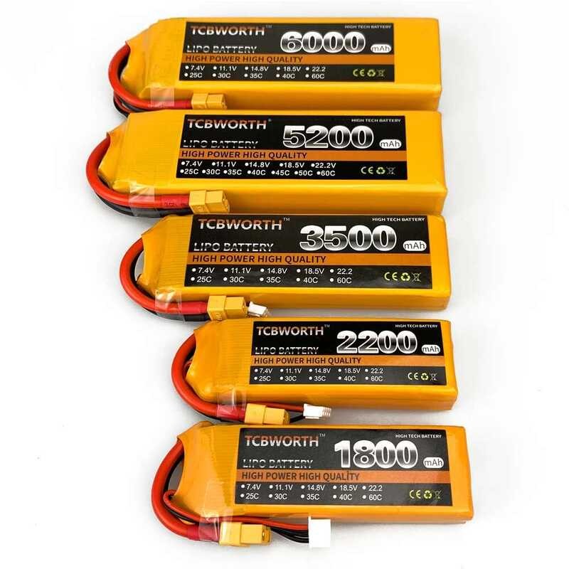 ️ TCBWORTH แบตเตอรี่ Lipo 2S 3S 4S 6S 2200Mah 5000Mah 6000Mah 7.4V 11.1V 14.8V 22.2V T Xt60 สํ ...