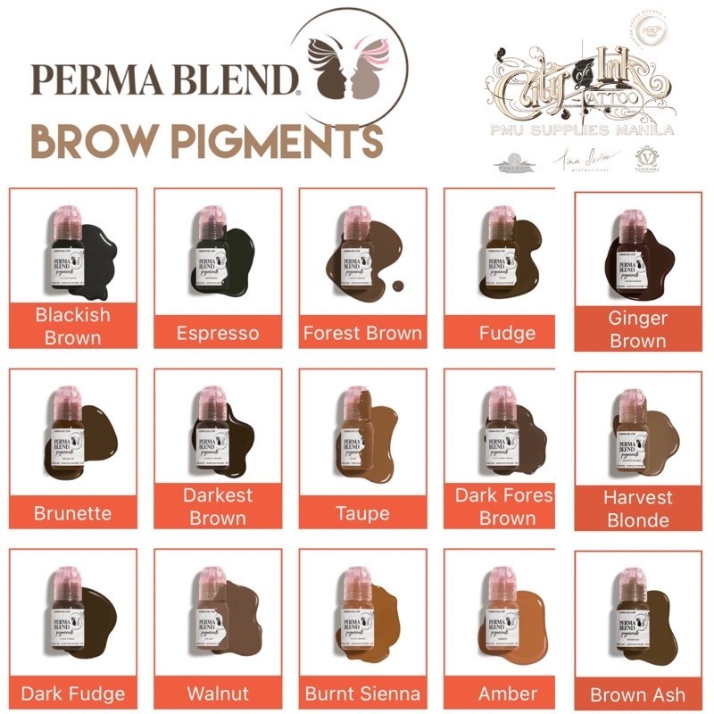 เม ็ ดสี PMU PERMABLEND 15มล . เม ็ ดสีคิ ้ วโดย Perma Blend USA ...