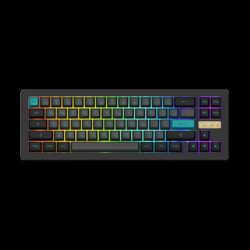 Akko ACR Pro 68 Black & Cyan Wired Mechanical Keyboard RGB Hot-Swap ...