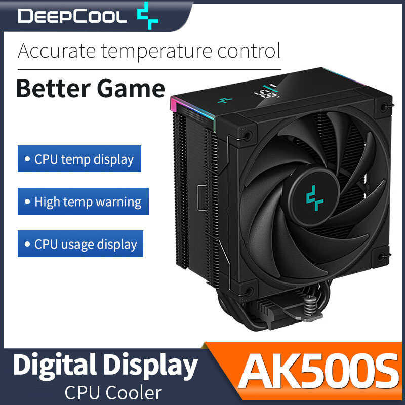 Deepcool Ak500s Digital Display Air-Cooled Radiator 5 Heatpipe Thick ...