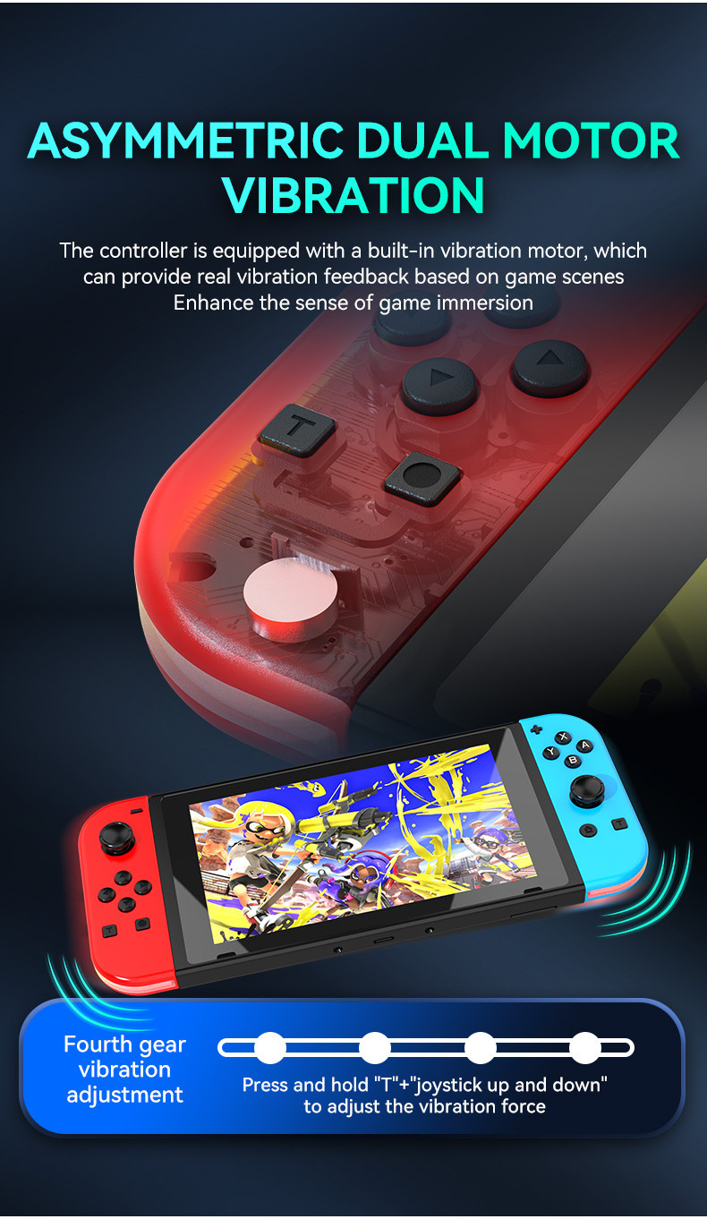 Splatoon Wireless Control JoyCon Gamepad RGB LEDFor Nintendo Switch Oled Controllers สายรัด Dual ...