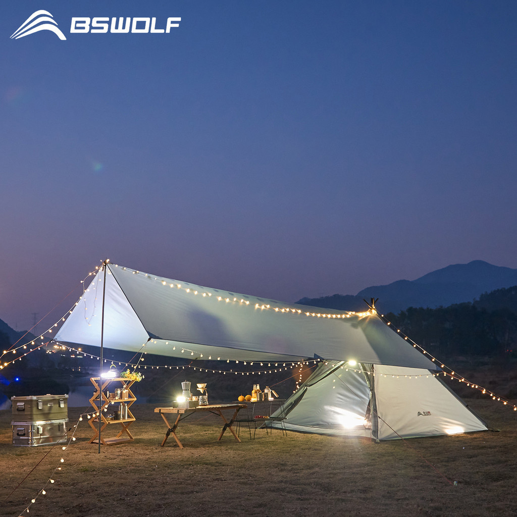 BSWolf Top grade Pyramid Luxury Indian 3-4 Person Tent Outdoor Camping Tent Big Space | Shopee ...