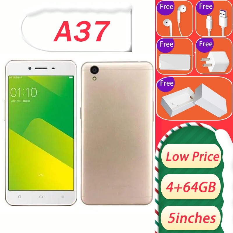 ในสต็อก OPPO A37 4+64G 4G เครือข่ายสมาร์ทโฟนต้นฉบับที่มีประสิทธิภาพ ...