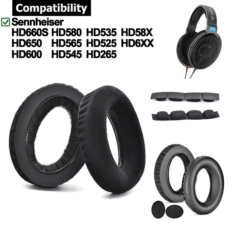 แผ่นฟองน้ําครอบหูฟัง สําหรับ Sennheiser HD660S HD650 HD600 HD580 HD565 HD545 HD535 HD525 HD265 ...