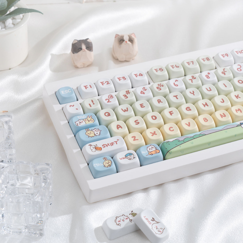 การ์ตูน Chikawa Little Eight Keycap MOA PBT วัสดุความร้อนระเหิดสาว ...