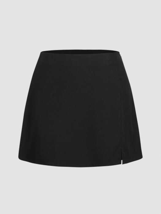 High Waist Cider Zip Up Slit Mini Skirt Curve & Plus | Shopee Thailand