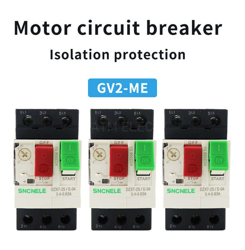 1 ชิ้น Gv2 Me ซีรี่ส์ MPCB Gv2 มอเตอร์ป้องกันวงจรเบรกเกอร์ / สวิตช์ ...