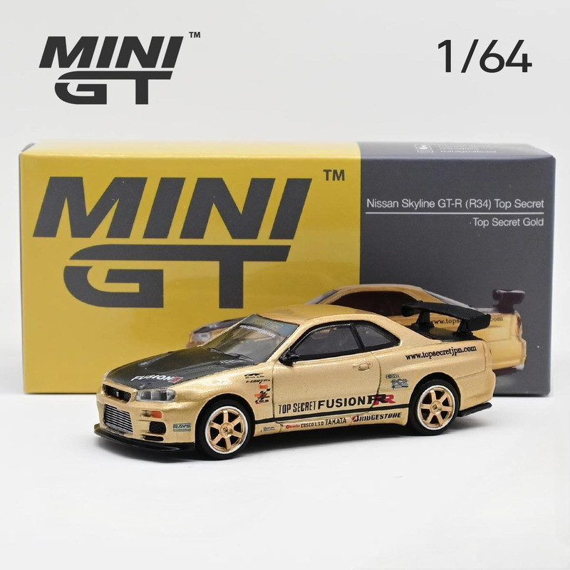 Tsm Mini GT 1/64 Minigt 676 Nissan Skyline GT-R (R34) Top Secret Gold Die-cast alloy car model ...