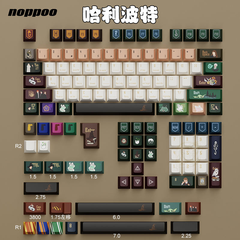 ใหม่ Keycaps บุคลิกภาพ Harry Potter Keycaps Hogwarts Original PBT ความ ...
